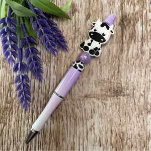 Hand Crafted | Office | Writing Pen Bird Cow Bear Artisan Beaded Custom ...